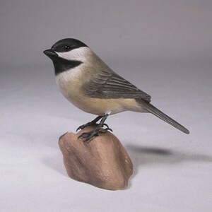 Black-capped Chickadee on Hand Carved Wooden Base - Etsy