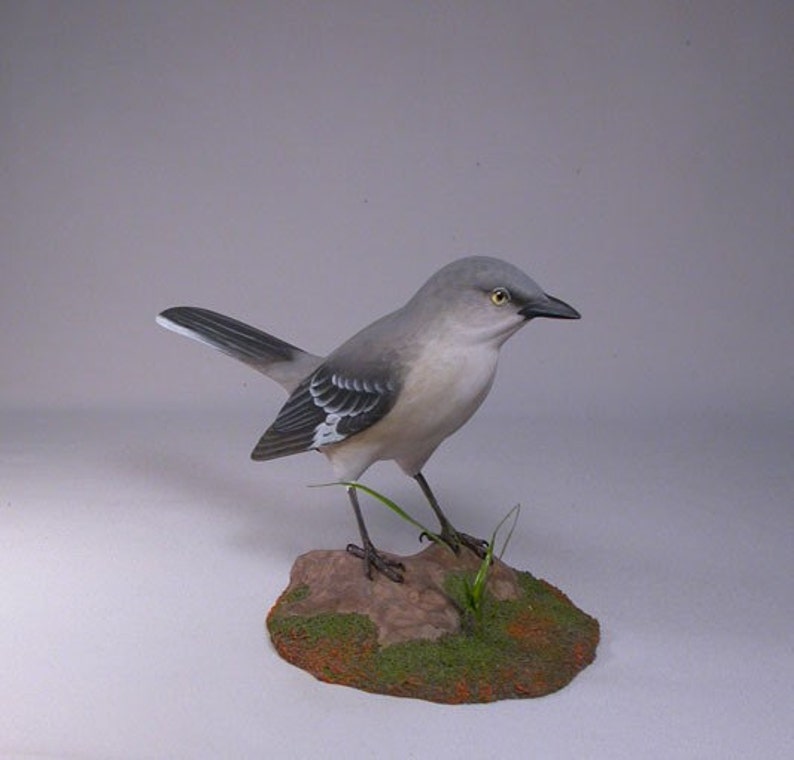9 Inch Northern Mockingbird Original Bird Wood Carving - Etsy