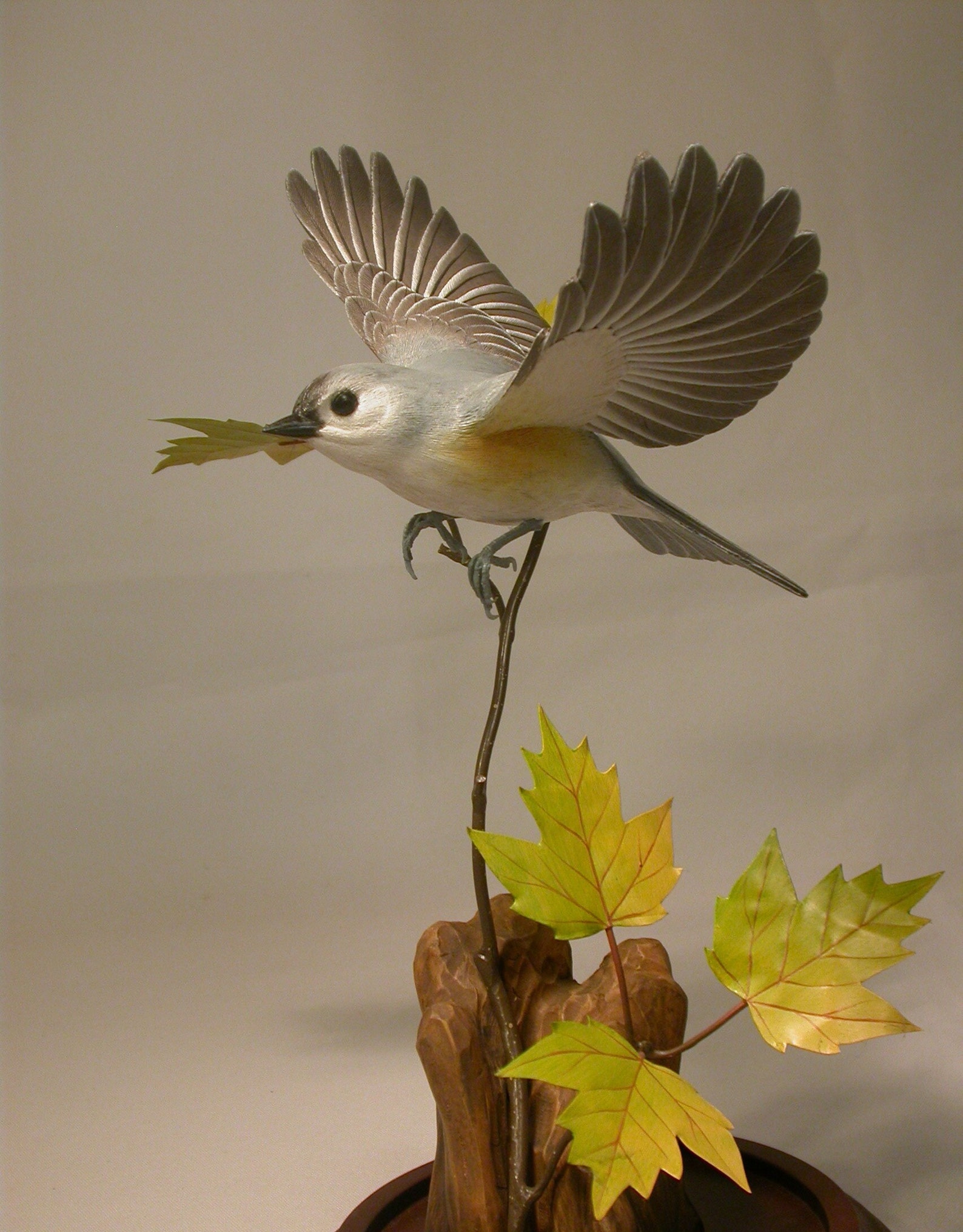 Open-winged Tufted Titmouse Hand Carved and Hand Painted - Etsy