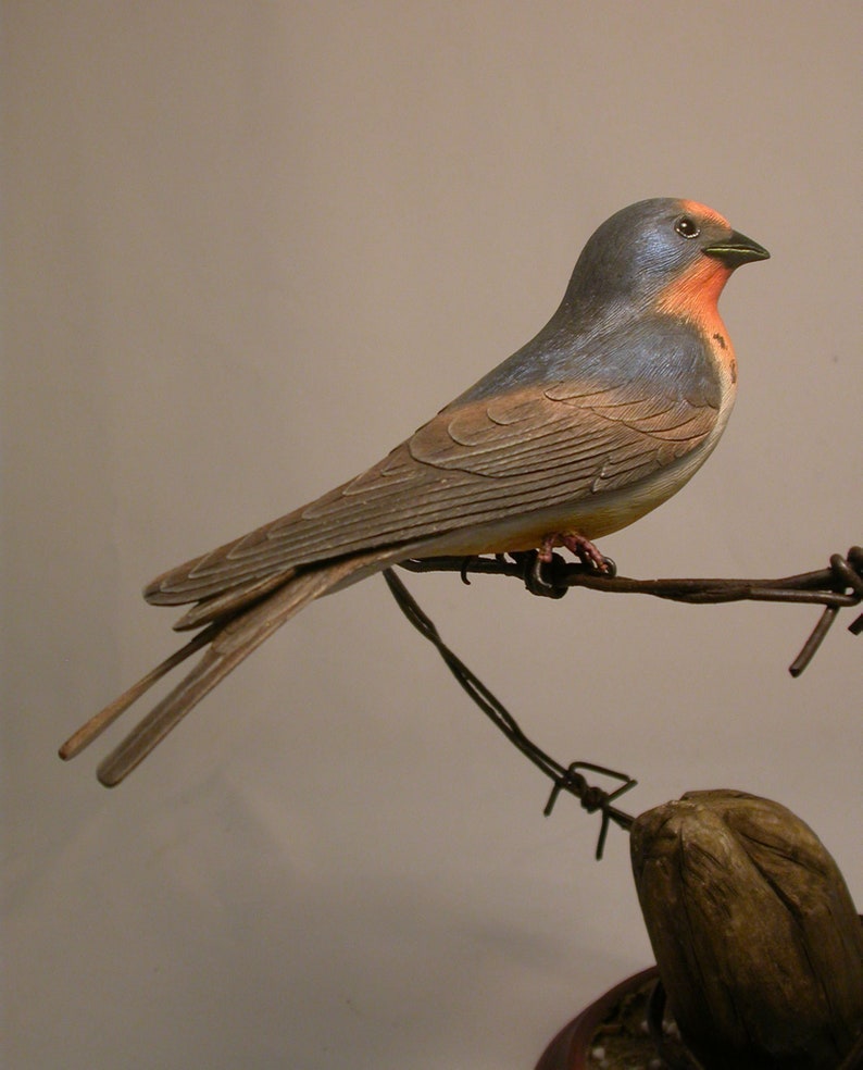 Barn Swallow Hand Carved Wooden Bird | Etsy