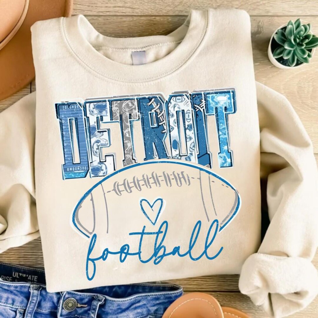 Detroit Football Png, Retro Football Png, Design Shirt, Sublimation ...