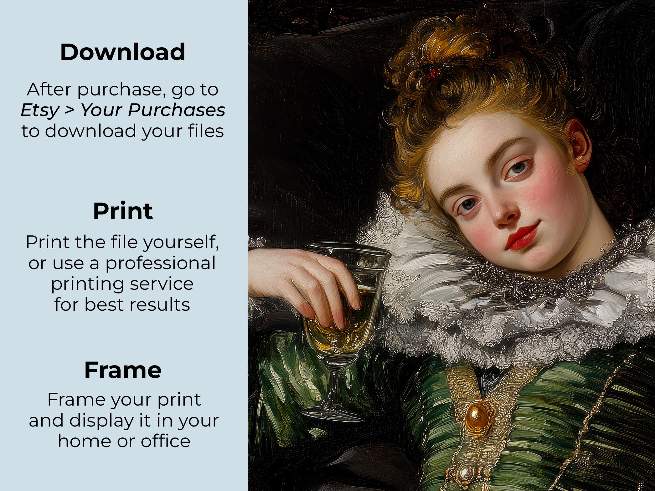 Funny Renaissance Girl, Printable Altered Renaissance Wall Art Altered ...