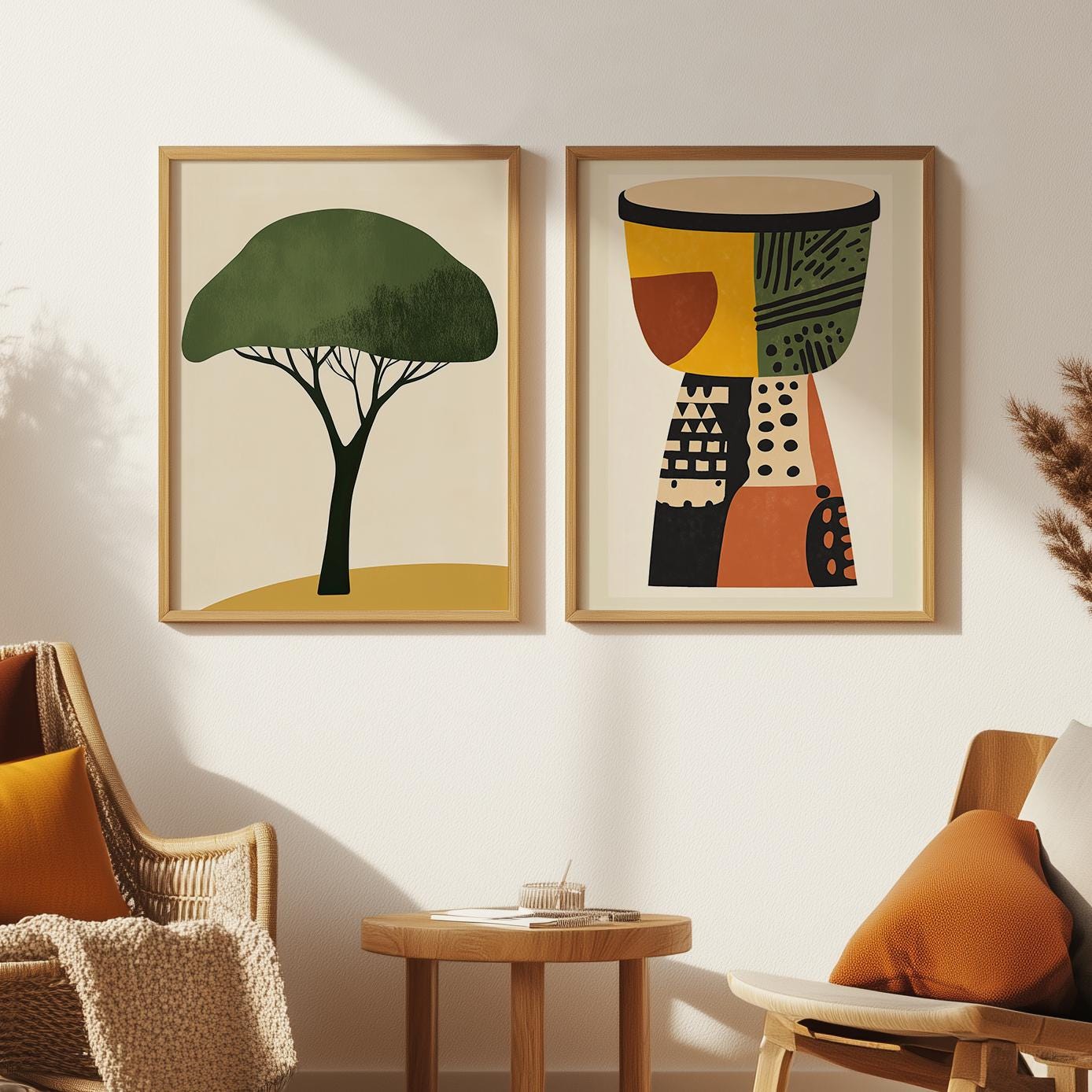 Set of 3 African Wall Art Print Tribal Safari Decor Ethnic Poster Boho ...