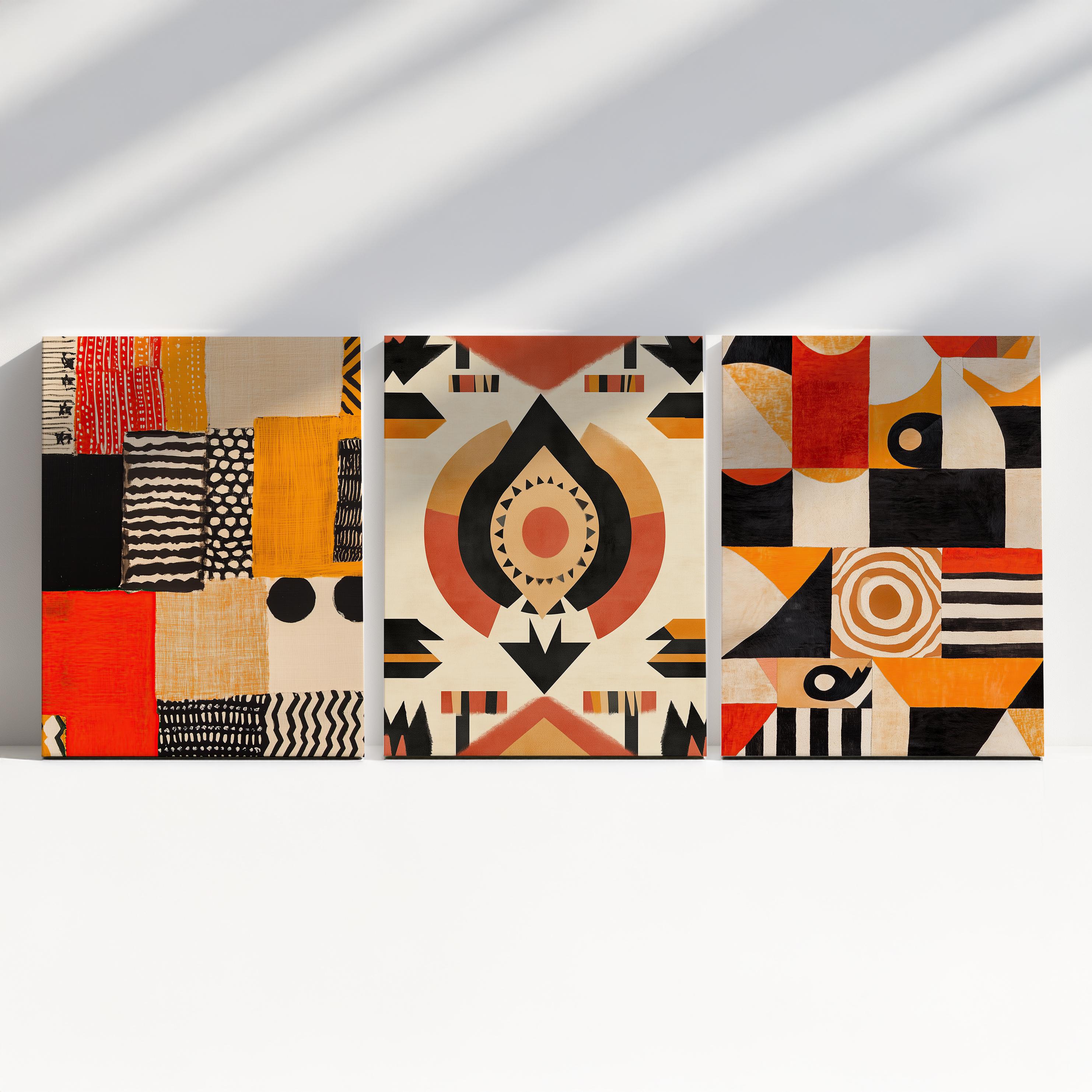 Set of 3 African Wall Art Print Tribal Safari Decor Ethnic Poster Boho ...