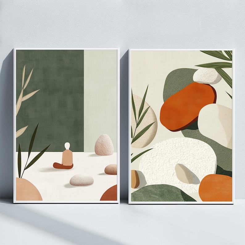 2 Yoga Poster, Yoga Day Poster, Spiritual Wall Art, Mindfulness ...