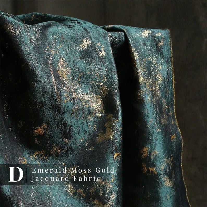 Iridescent Metallic Jacquard Fabric by the Yard Luxury Couture Abstract ...
