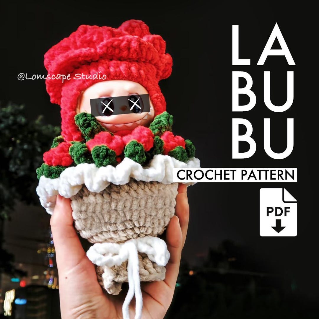 Labubu Rose Bouquet Crochet Pattern Amigurumi Doll Costume PDF Costume ...