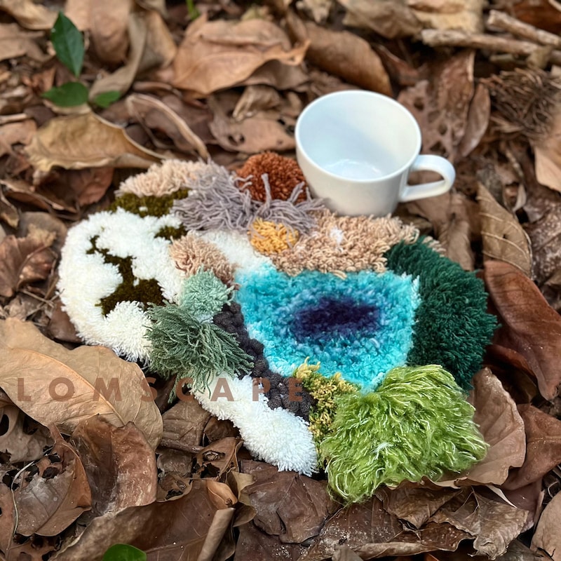 Hooked Mug Rug - Etsy