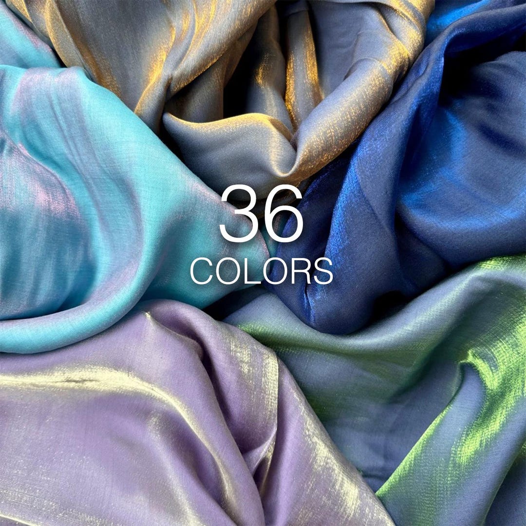 Iridescent Fabric by the Yard – 36 Colors Cotton Blend Shimmer Fabric ...