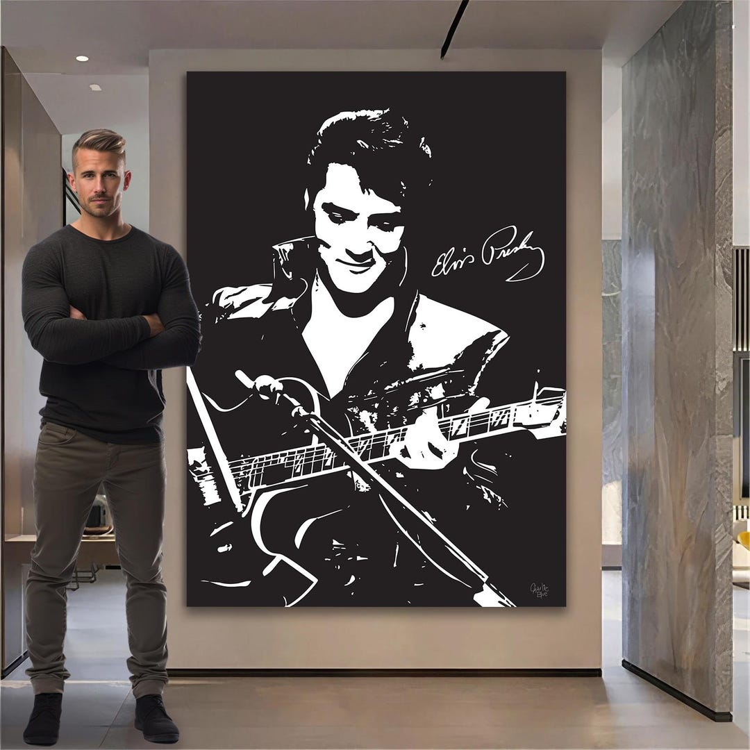 Elvis Presley Black Colour Poster Original Vector Drawn Art. ANY COLOUR ...