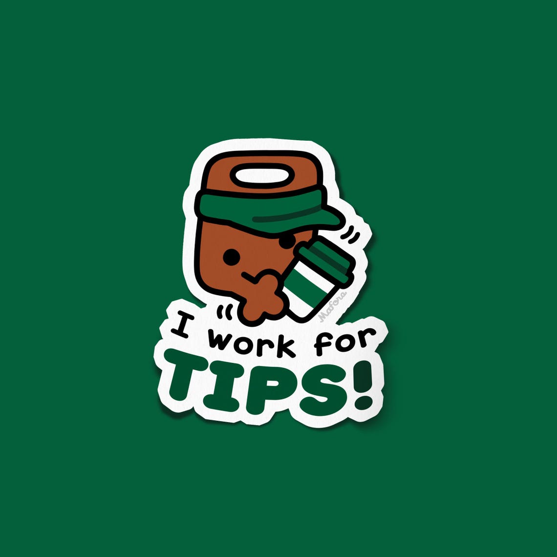 I Work for Tips! | Vinyl Sticker - Etsy