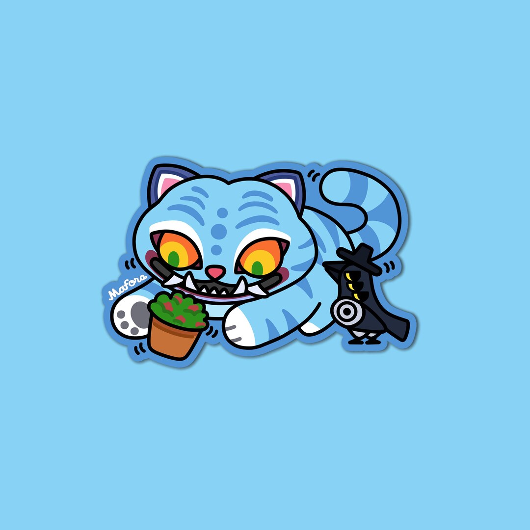 Blue Tiger and Crow! Derpy | Vinyl Sticker - Etsy