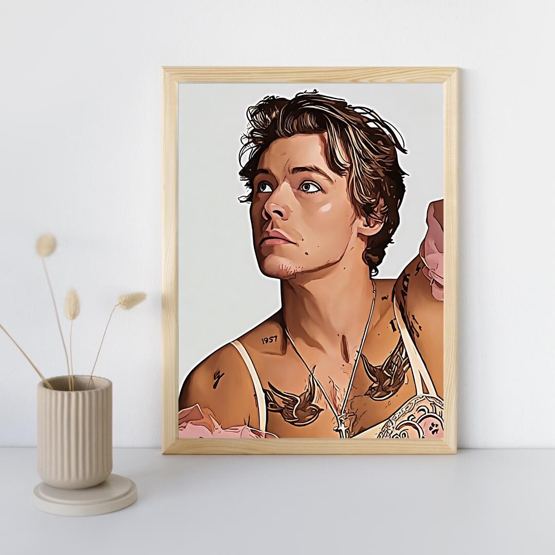 Harry Styles Art Prints, Harry Styles Portrait, Digital Art for Trendy ...