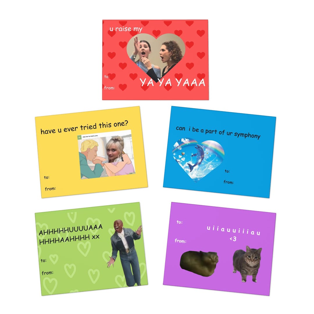 Valentine's Day Meme Cards Pack 2 5-pack - Etsy
