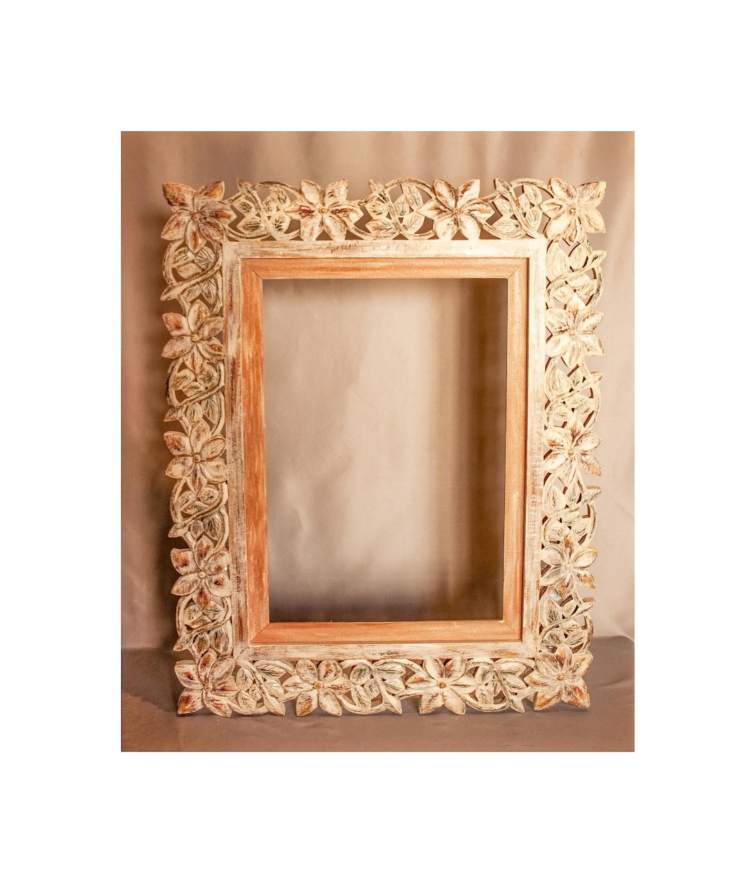 Solid Wood Frame Carved and Carved With Floral Motifs. - Etsy