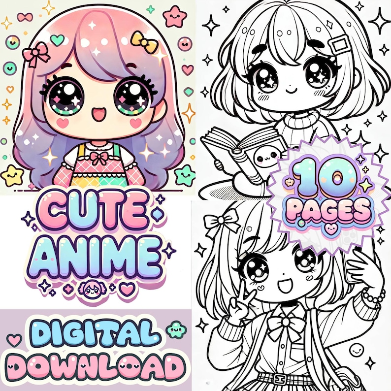 10 Cute Anime Chibi Girl Colouring Pages | Colouring Pages for All Ages ...