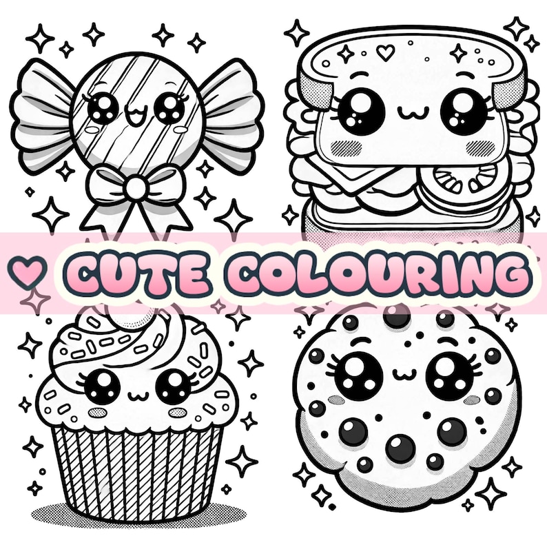 10 Cute Food Colouring Pages | Adorable Dessert and Snack Printables ...