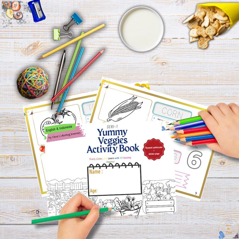 Yummy Veggies Activity Book - Printable Workbook to Learn Tracing ...