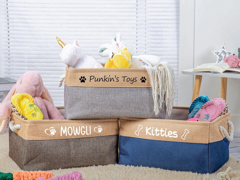 Personalized Dog Toy Storage,custom Collapsible Dog Toy Storage Basket ...