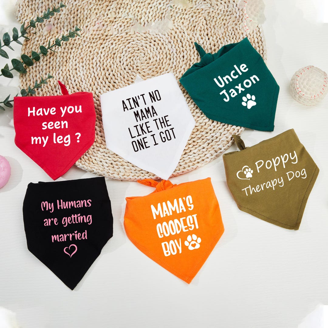 Custom Dog Bandanas With Name, Personalized Dog Bandana With Text ...