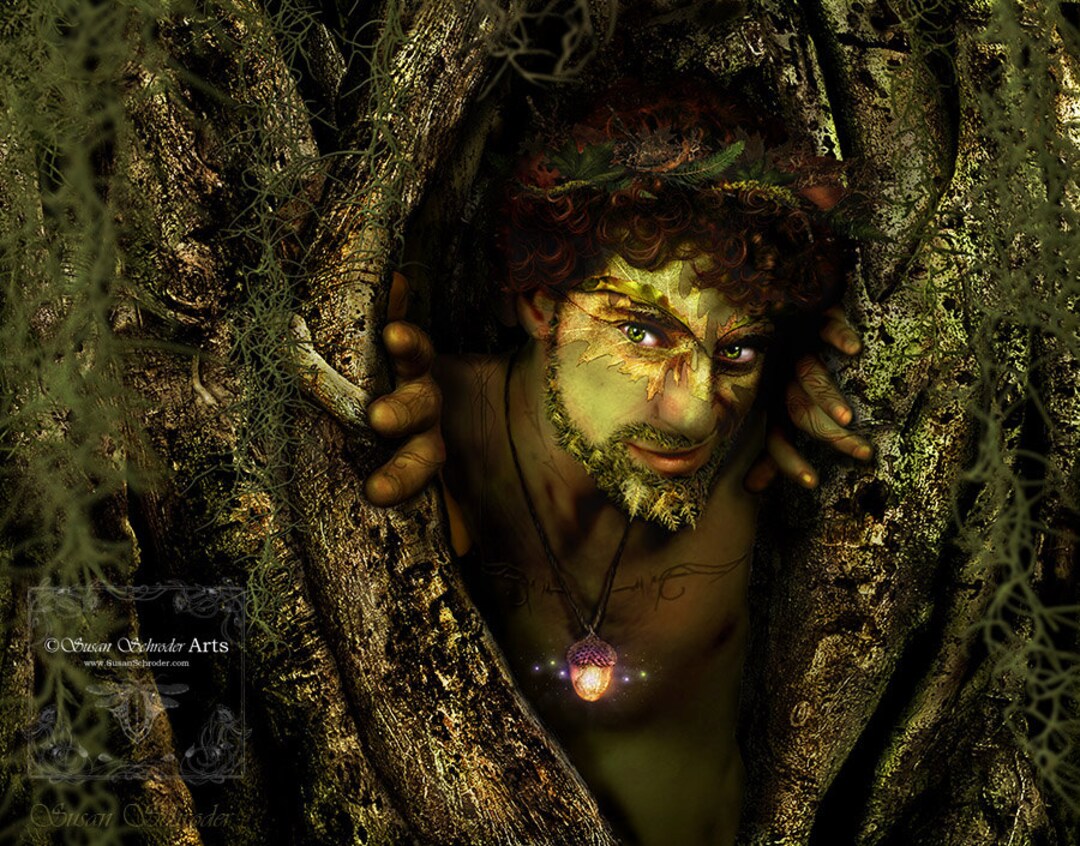 Viridios by Susan Schroder Mythic Fantasy Greenman Art Print - Etsy