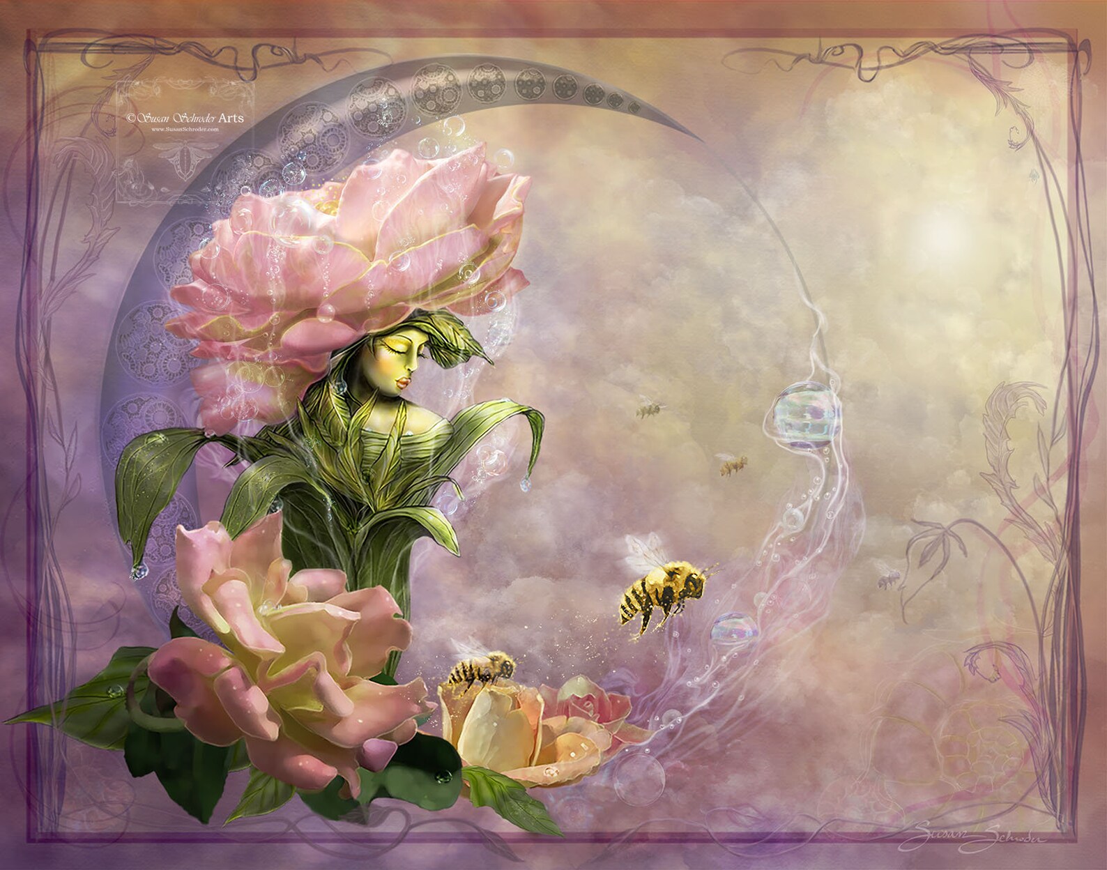What Dreams a Rose? by Artist Susan Schroder- Mythic Fantasy Art Print ...