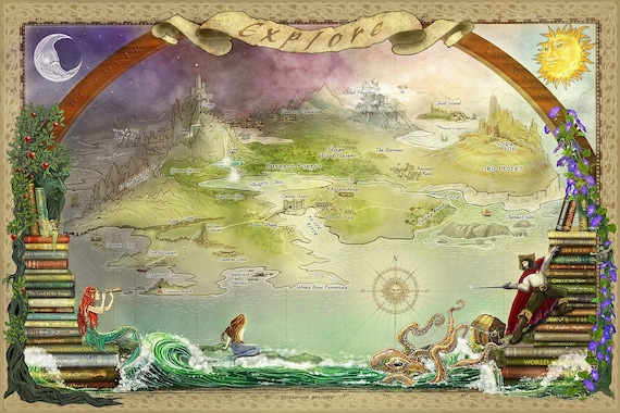 Explore A Story Book Map by Susan Schroder - Etsy