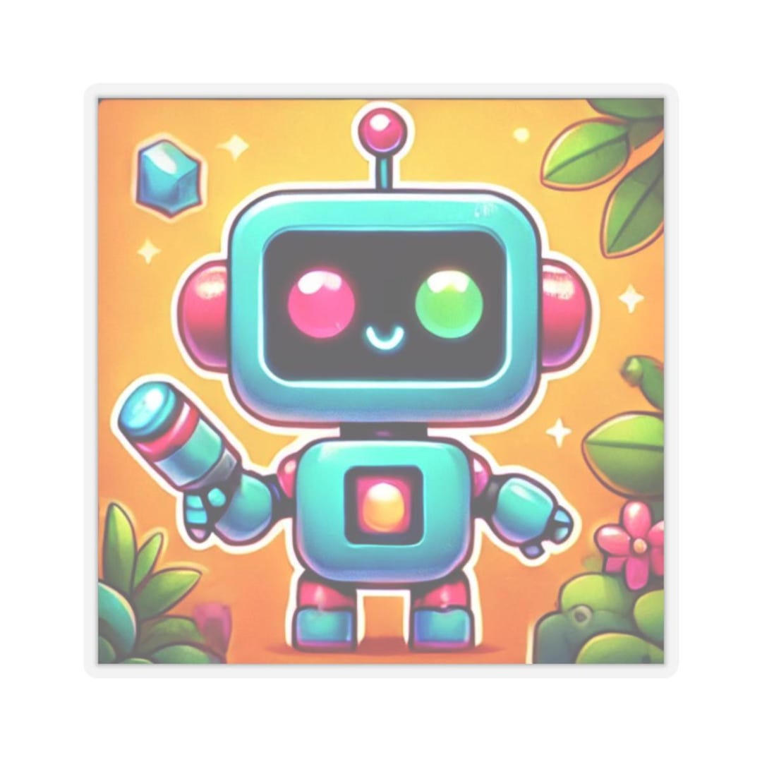 Mini Robot Cutie Kiss-cut Stickers, Cute Robot Stickers, Robot Decals ...