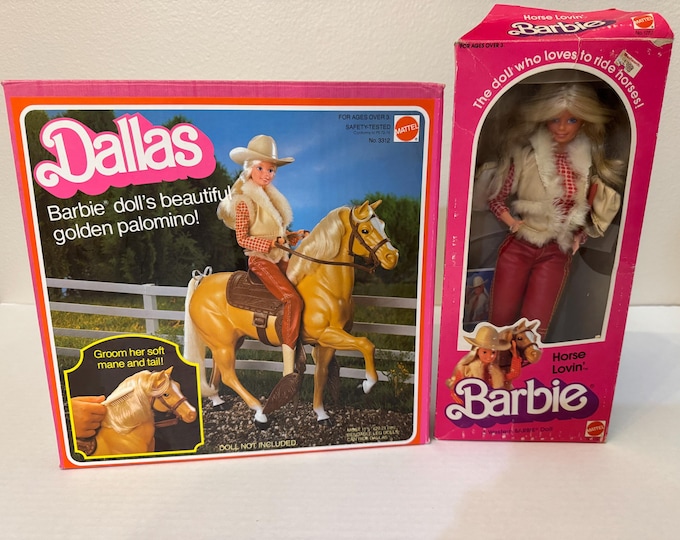 Vintage 1982 Barbie Dallas Horse & Horse Lovin’ Barbie With Original ...