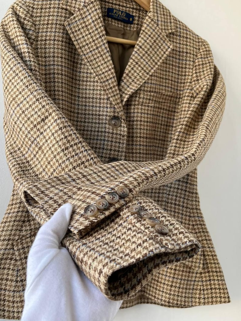 Polo Ralph Lauren Women S Houndstooth Blazer Size 8 Etsy