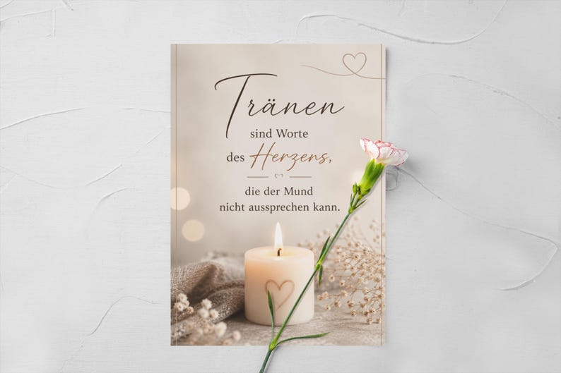 Sympathy Card With Message – Elegant Condolence Card With Envelope ...