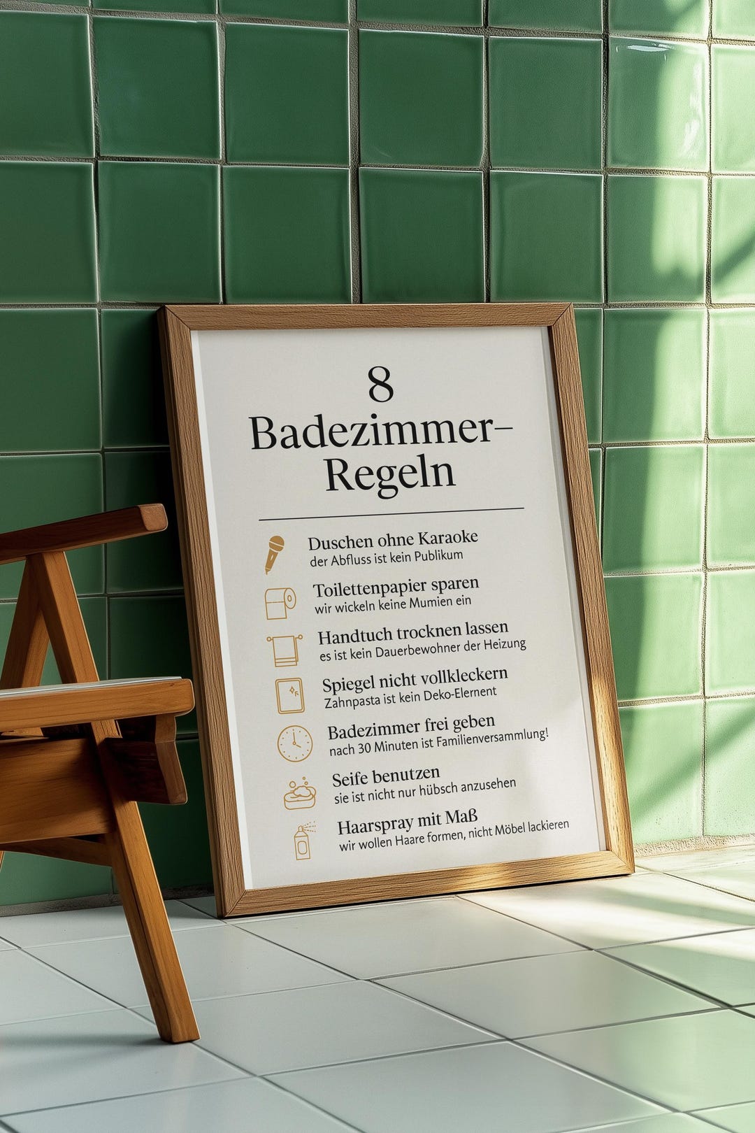 8 Funny Bathroom Rules Posters – Witty Bathroom Decor for Guest Toilets ...