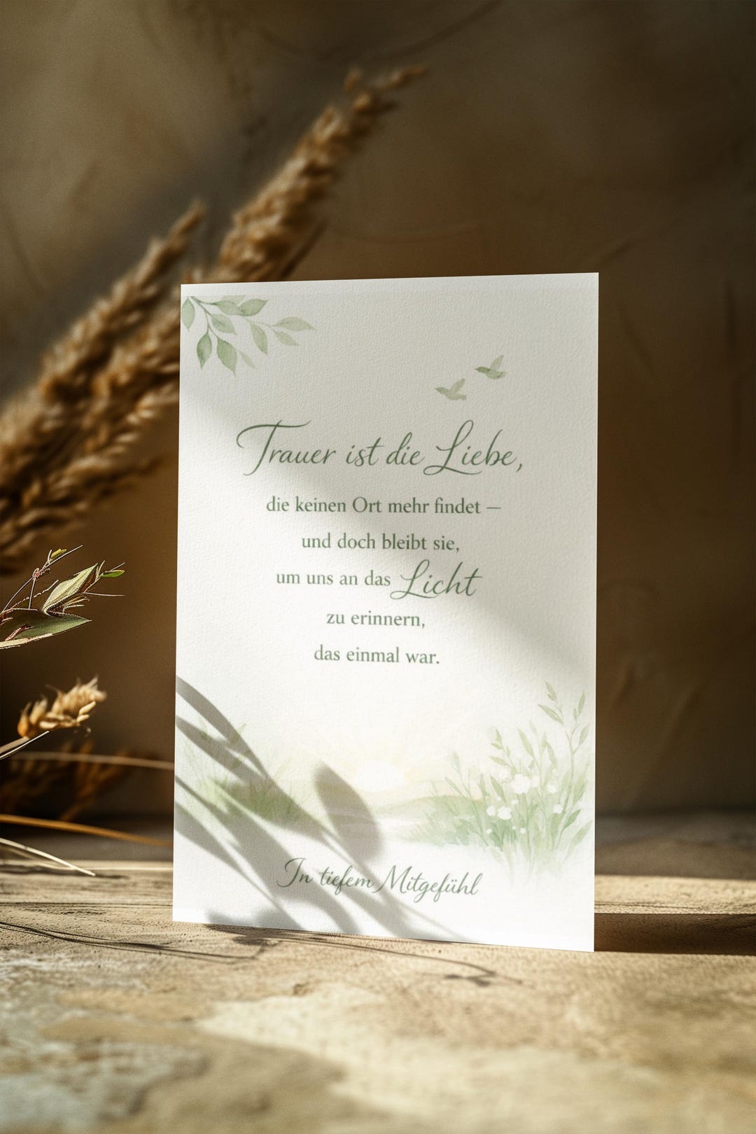 Modern Minimalist Sympathy Card – Condolence Card With Message ...