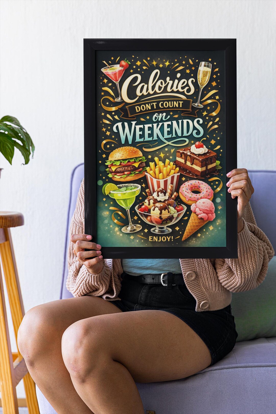 Fun, Modern Kitchen Poster in Portrait Format – Colorful Wall Decor for ...