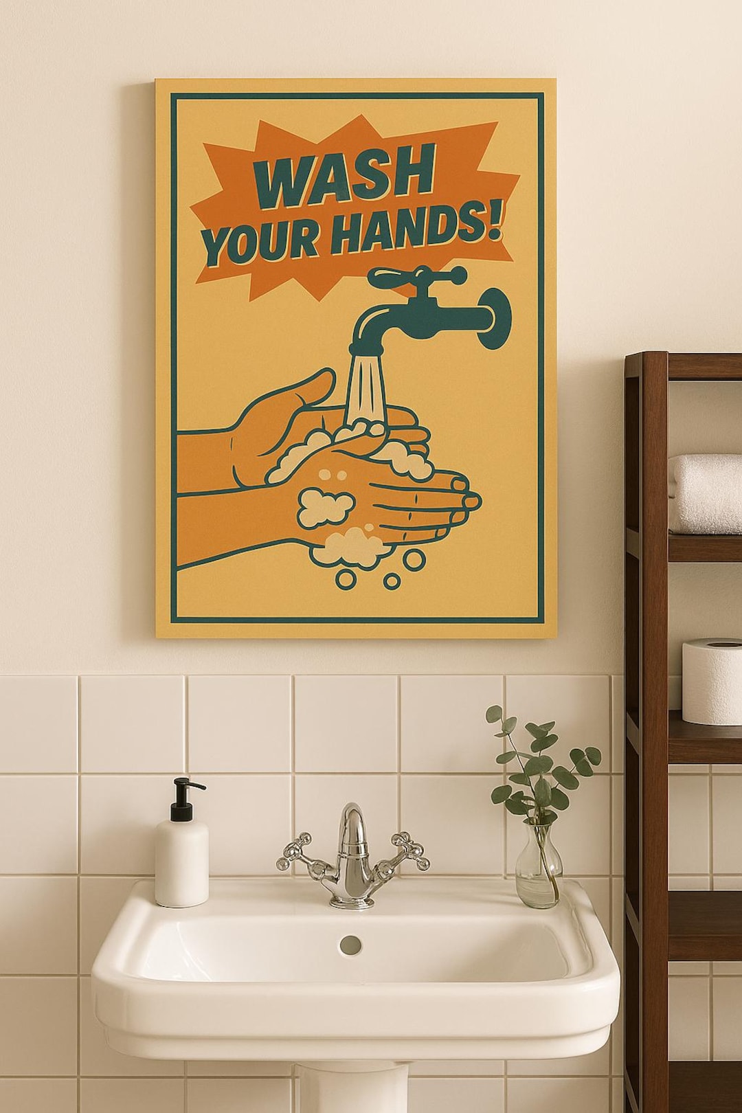 Retro Hygiene Poster Digital Download – Vintage Bathroom Wall Art ...