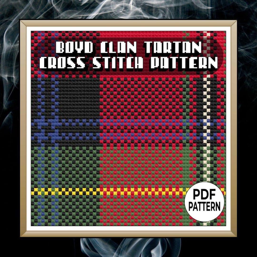 Boyd Clan Tartan Cross Stitch Pattern | Modern Scottish Plaid | PDF ...