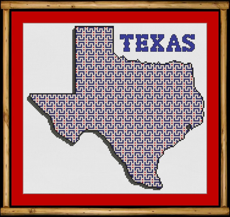 Texas Embroidery | State Outline Cross Stitch | Red & Blue Beginner ...
