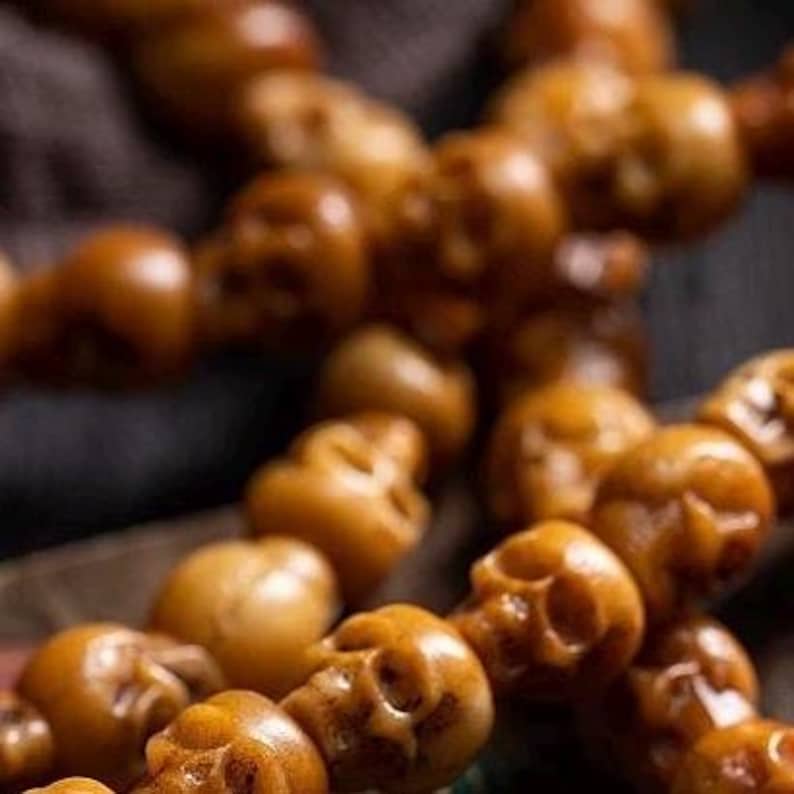 Handcrafted Yak Bone Skull Mala Bracelet: Tibetan Prayer Beads - Etsy