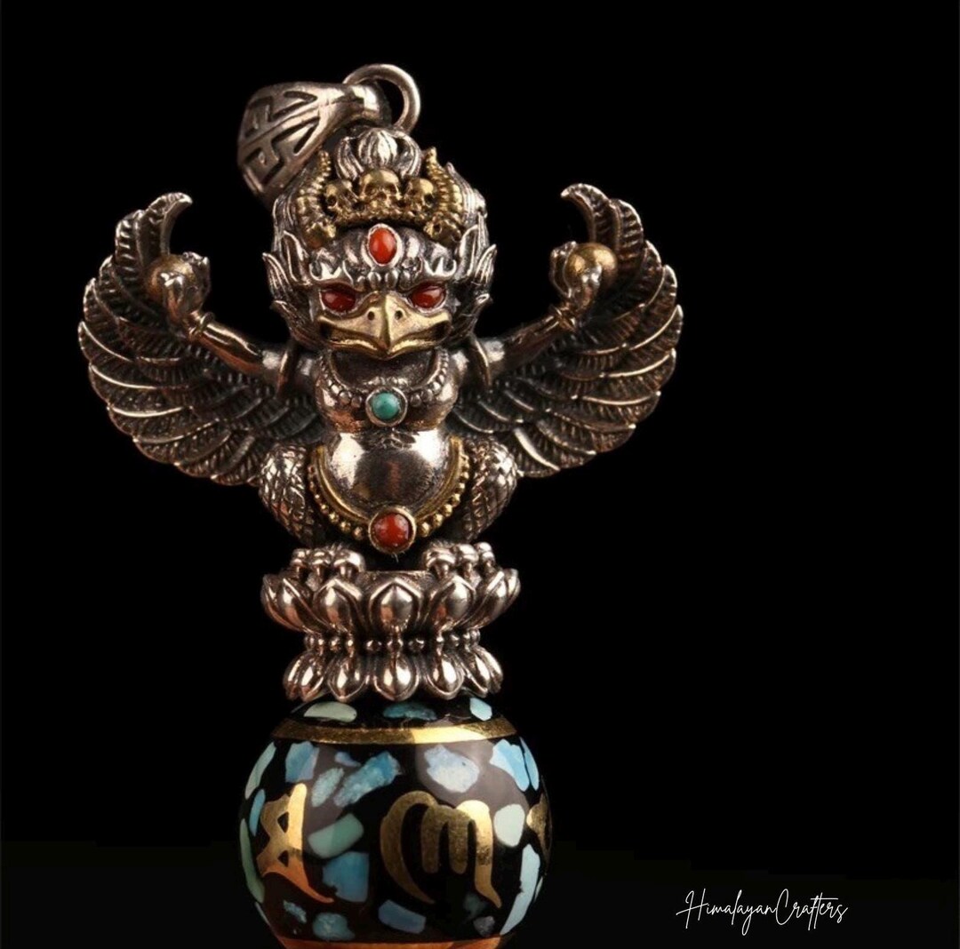 Handcrafted Silver Garuda Pendant Handcrafted Tibetan Sacred Protector ...