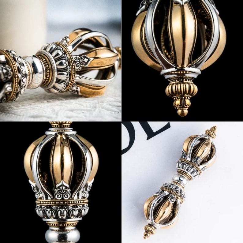 Silver-plated Vajra Dorje: Tibetan Buddhist Ritual Tool - Etsy
