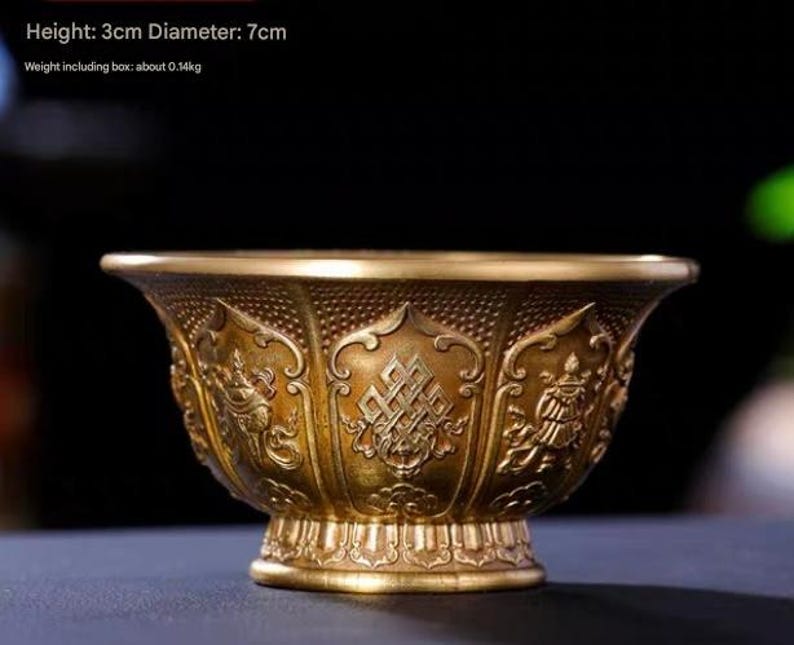 Handcrafted Copper Brass Offering Bowl Tibetan Buddhist Altar Cup for ...
