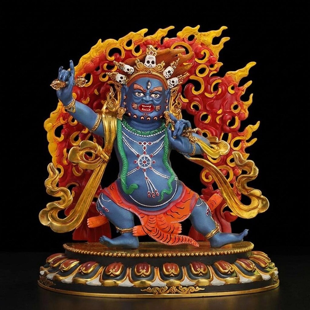 Handcrafted Vajrapani Statue - 10.6" Nepali Copper Buddha - Tibetan ...