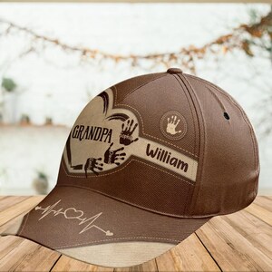 Customized Dad Kids Handprints Classic Cap, Father's Day Gift, Hat for ...