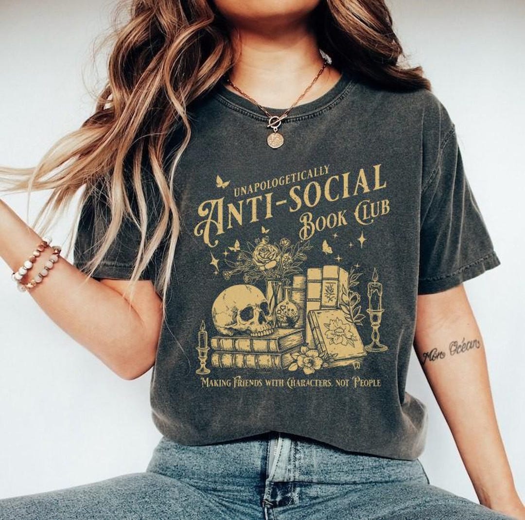 Anti-social Book Club Png, Readers, Bookish Gift, Comfortable Unisex ...