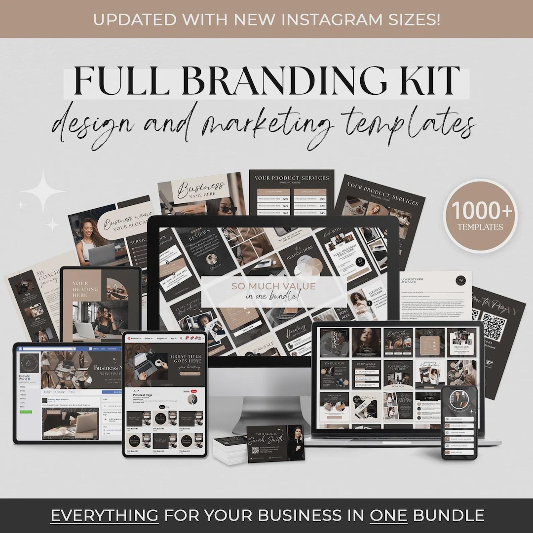 1000+ DIY Branding Kit Templates, Social Media Marketing Bundle - Etsy