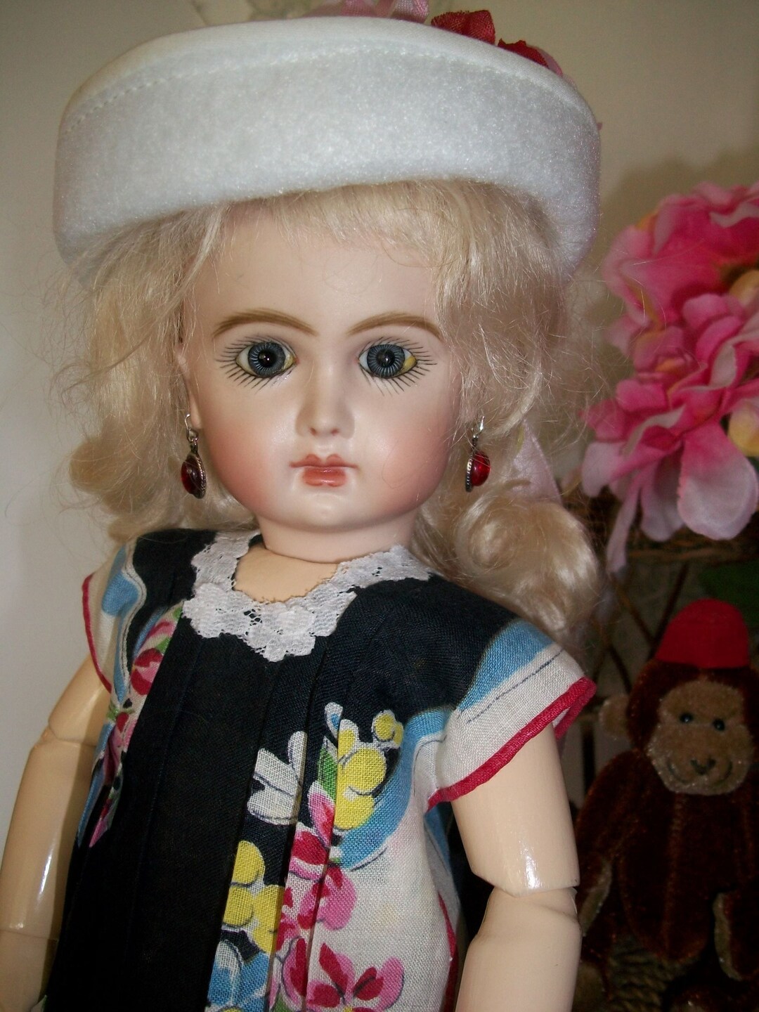 11 Bleuette midnight Garden Hanky Dress, Hat and Half Slip - Etsy