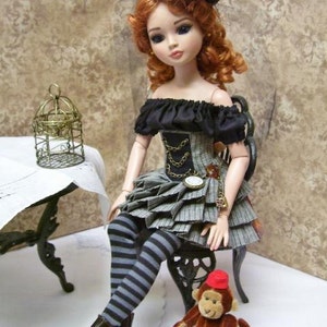 PDF Pattern 16" Ellowyne or BJD, Steampunk Outfit Skirts, Bustier ...