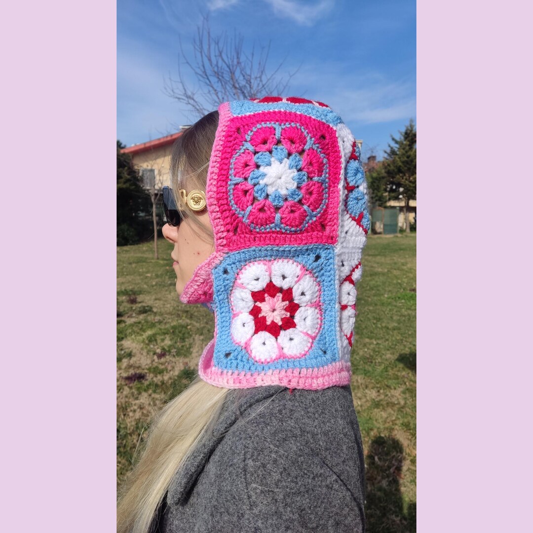 Made to Order, Cozy and Stylish Crochet African Flower Balaclava in ...