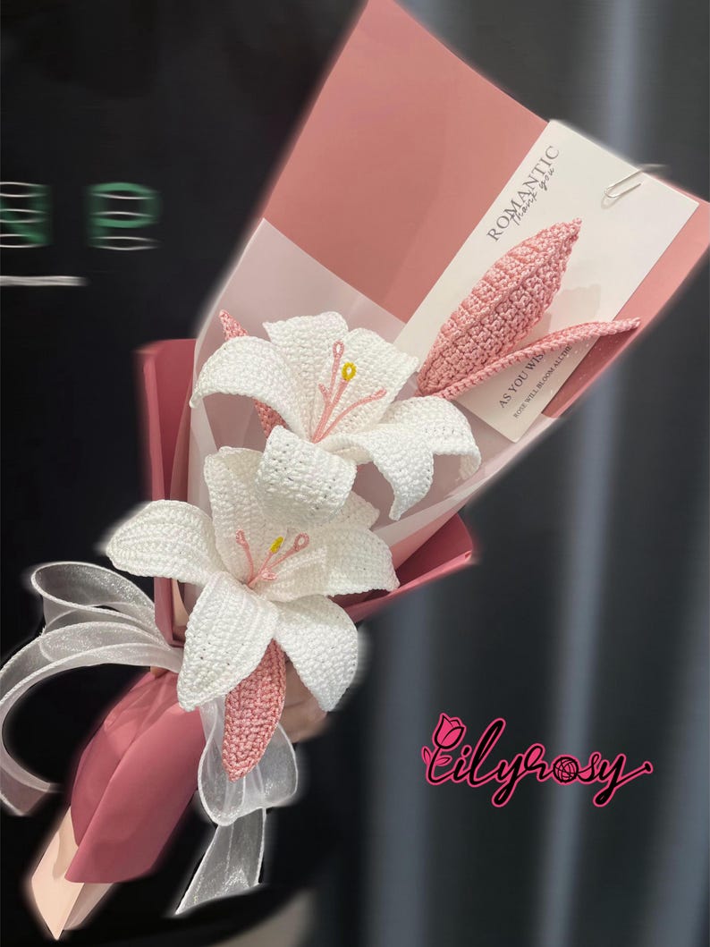 Crochet Lily Bouquet for Her/girlfriend, Handmade Gifts, Home Decor ...
