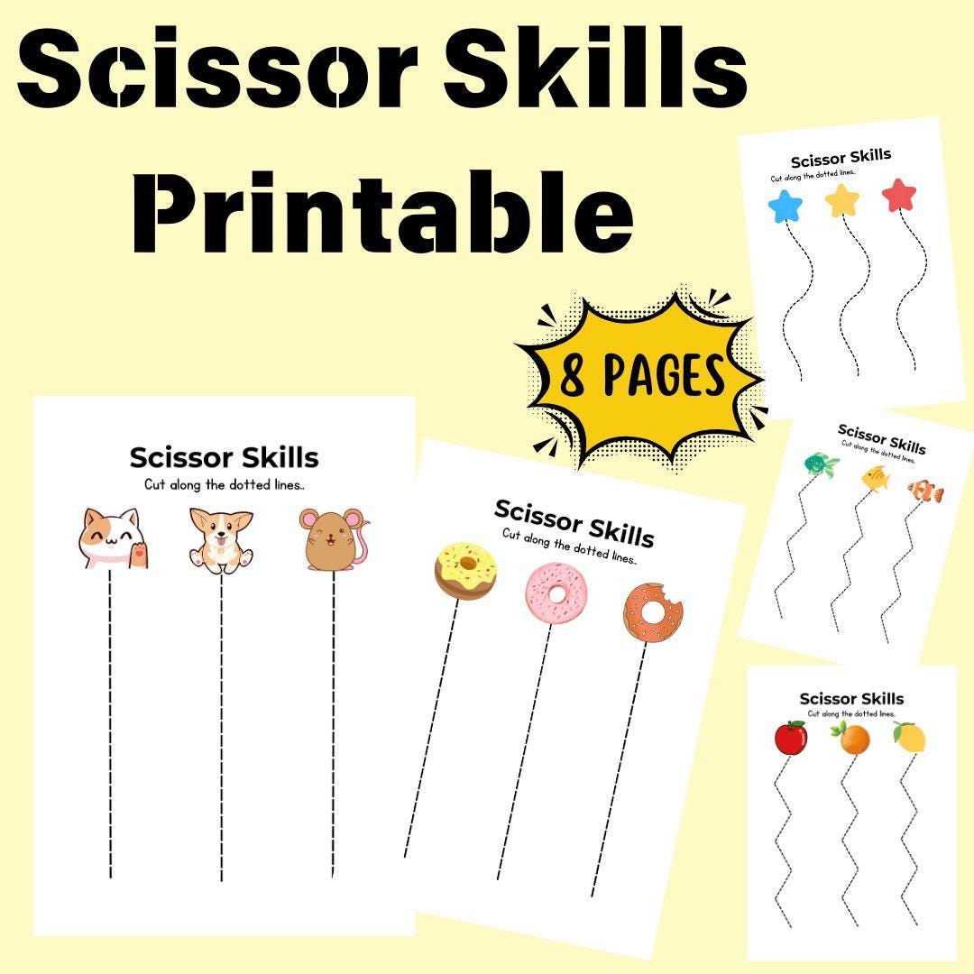 Scissor Skills Worksheets for Kids – 8 Fun Printable Cutting Practice ...